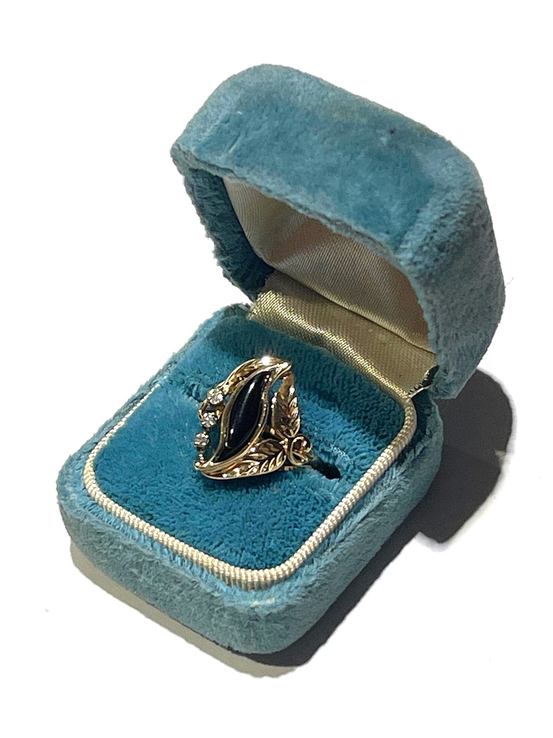 Maui Divers 14k Gold Black Coral Diamond Ring - Size 6 - Etsy