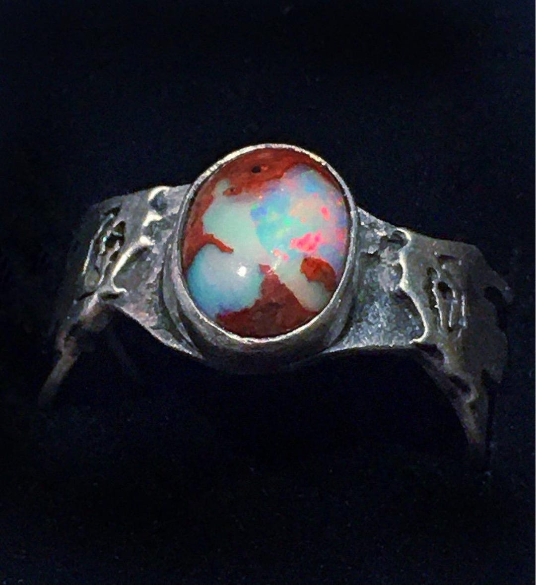 Navajo Brutalist Opal Ring Virgin Native American Opal Ring October ...