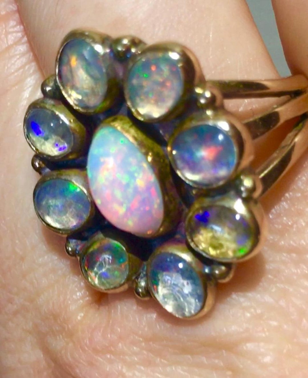 14k Opal Navajo Australian Fiery Opal Mexican Fiery Opals 14k Gold ...