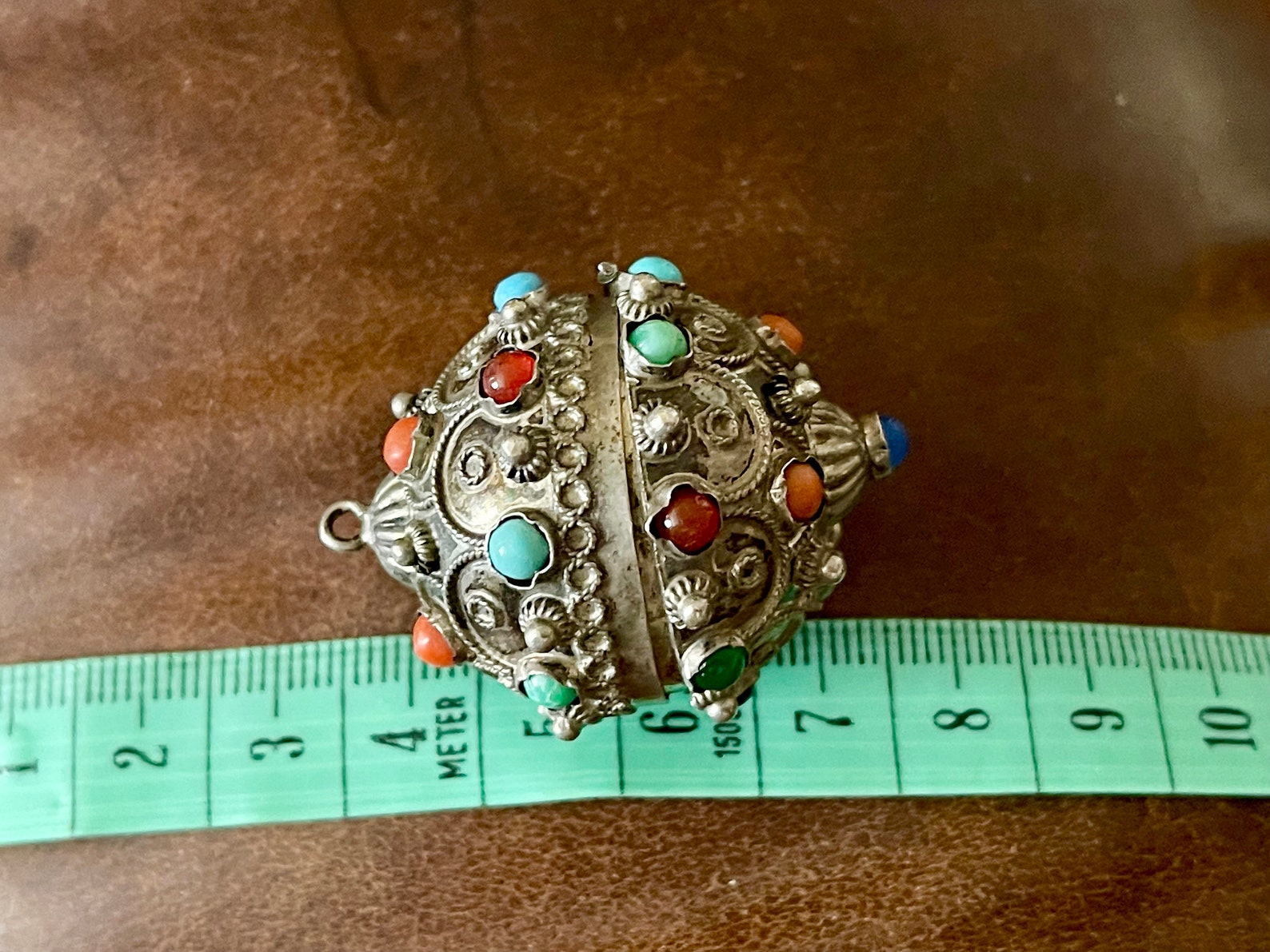 HUGE Pools of Light Sterling Silver Glass Orb Ball Crystal Locket ...