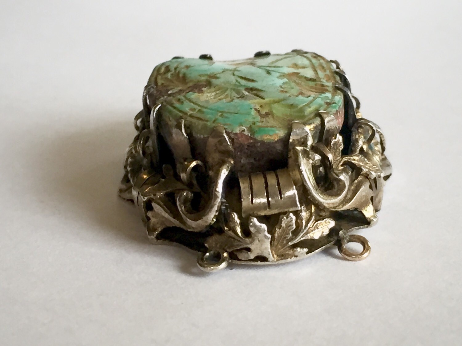 Victorian Museum Piece Natural Turquoise Carved Gold Gilded - Etsy