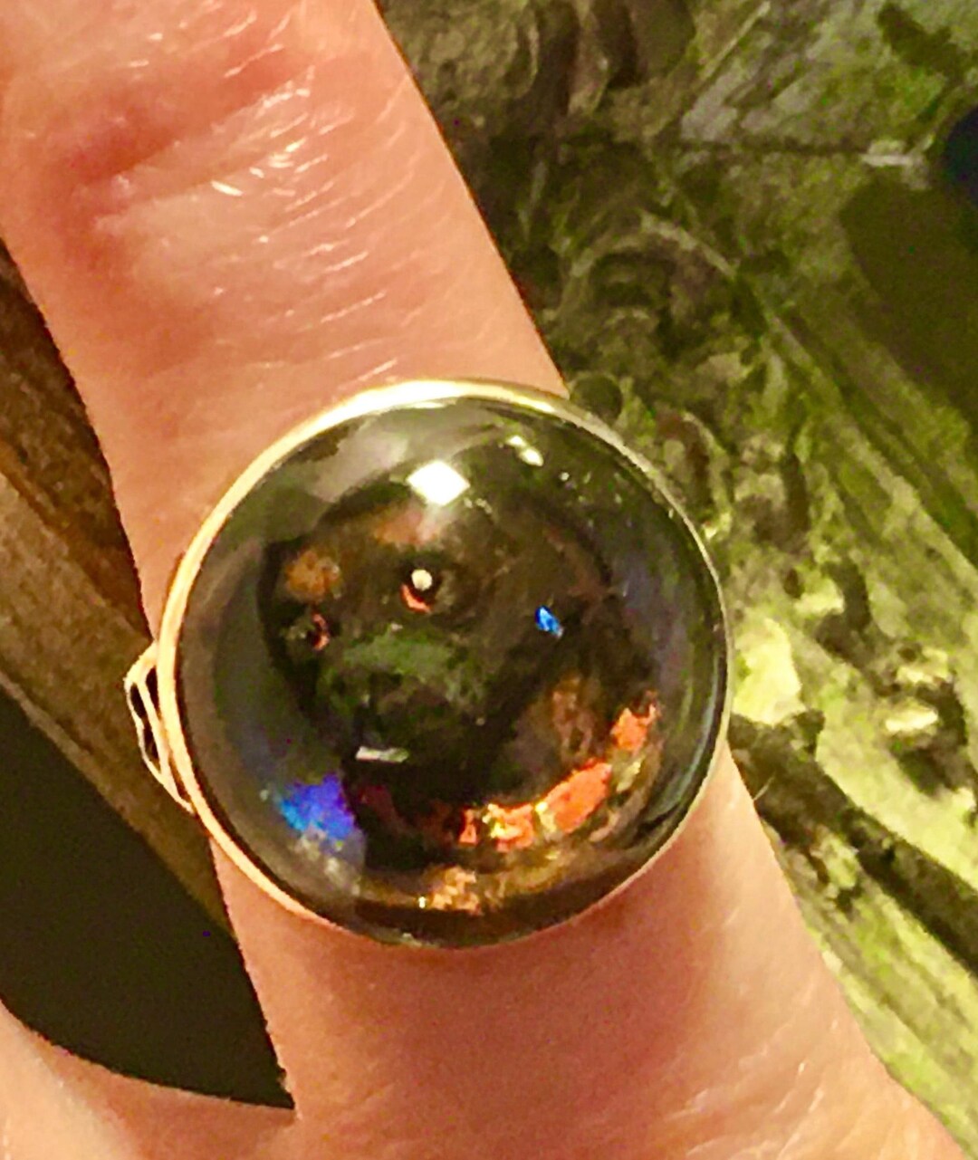 14k Essex Crystal Dog Ring 14k Gold Ring Victorian Reverse Intaglio ...