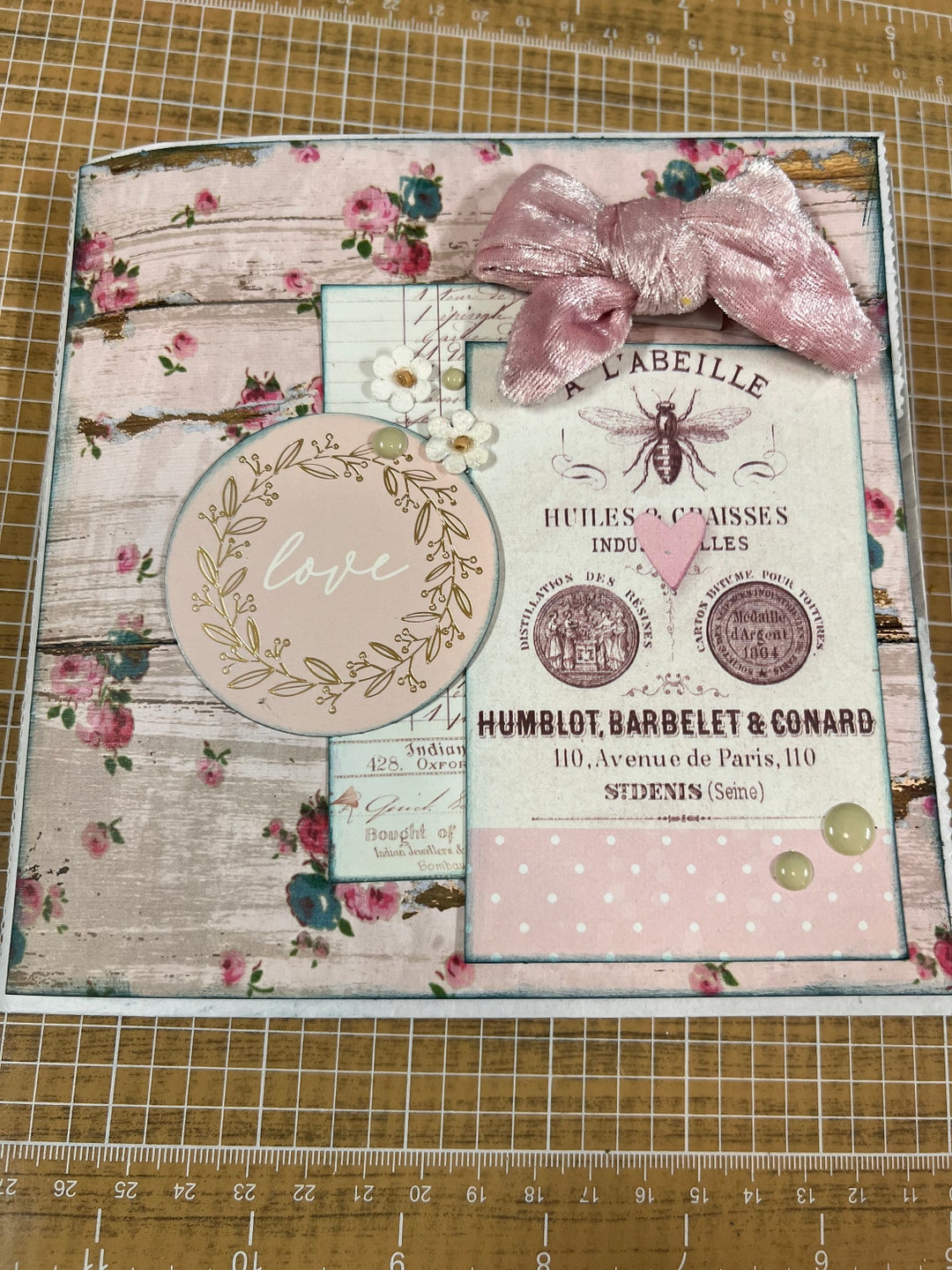 French Valentine Scrapbook, Paper Bag Album, Vintage Paris Photo Album ...