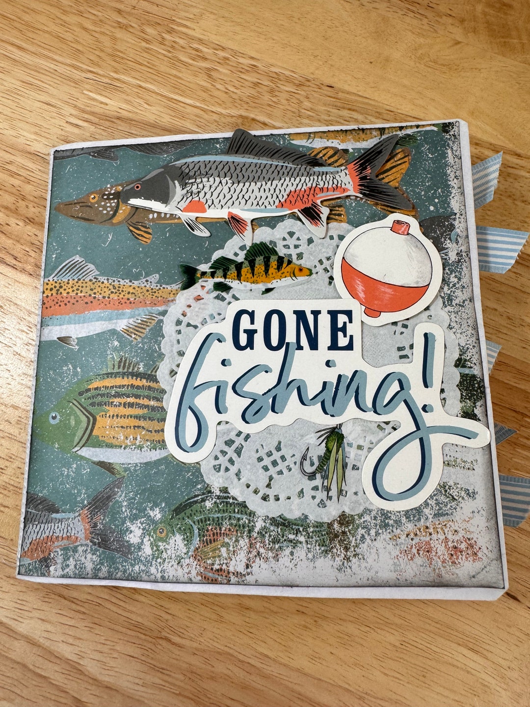 FISHING Paper Bag Album, Fishing Trip Scrapbook, Paper Bag Album, Just ...