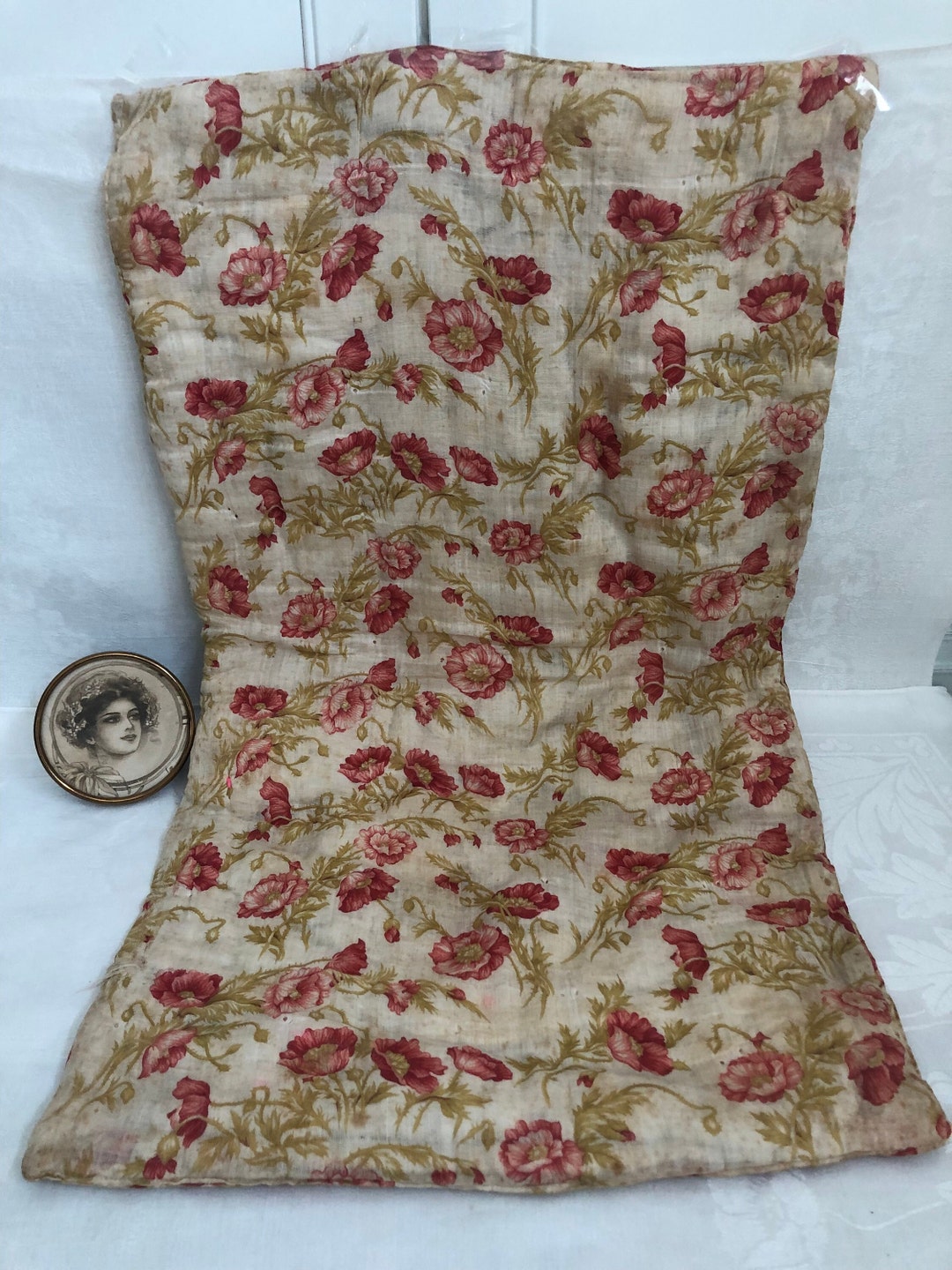 Antique Victorian Doll Quilt: Hand-tied Red Poppies, Display Prop - Etsy