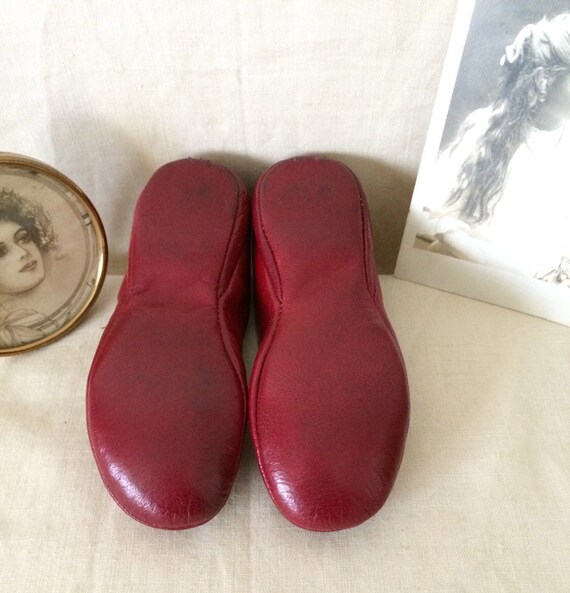 Vintage Edwardian Girl's Slippers~Christmas Red Fancy… - Gem