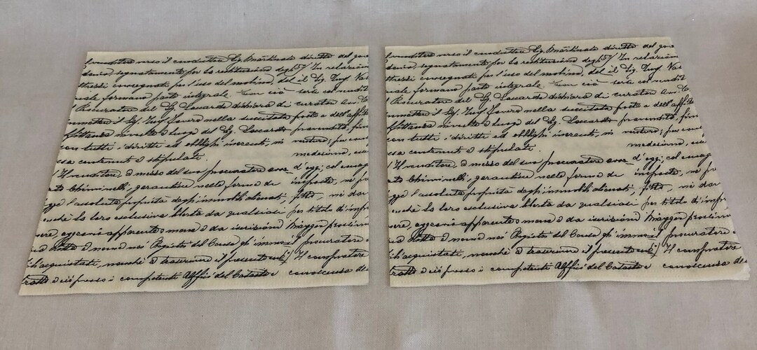 Old World Script Lovers Paper Dinner Napkins~2 Old World Italian Script ...