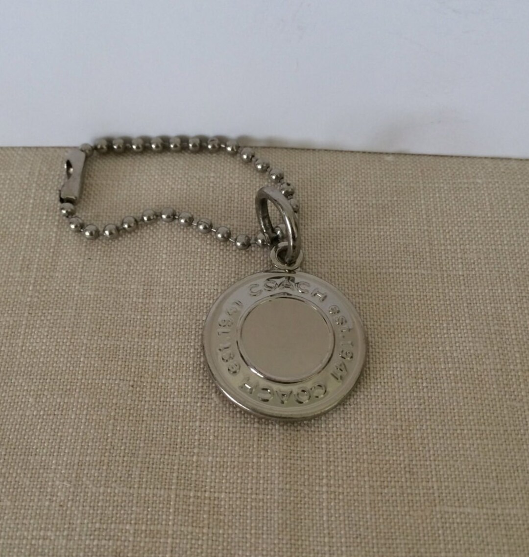 Vintage Coach Silver Lozenge Metal Hang Tagclassic Coach Purse Fob ...
