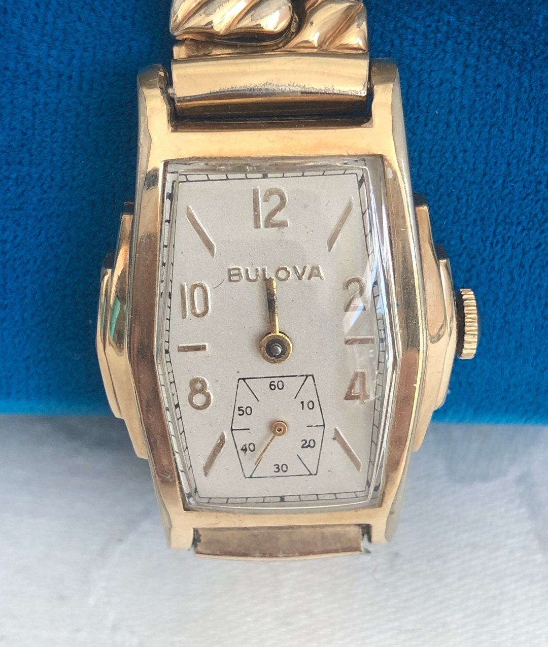 Antique BULOVA Mens Mechanical Wind up Watch10k Rolled Goldretro Vintage 1950's Bulova Watchgift ...
