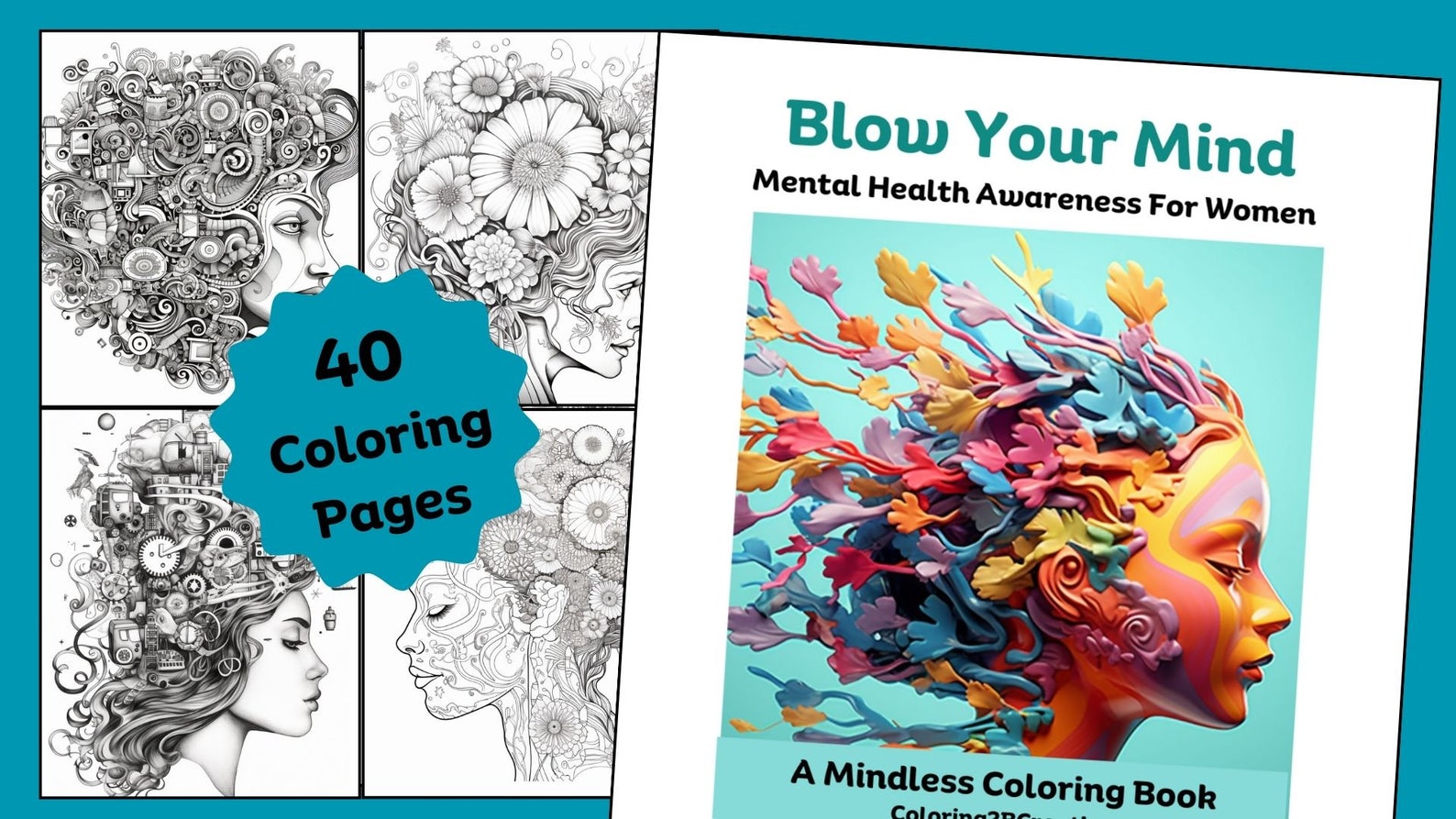 Blow Your Mind - A Mental Awareness Coloring Book for Grownups - Etsy