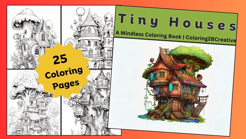 Tiny Houses Coloring Book - Etsy
