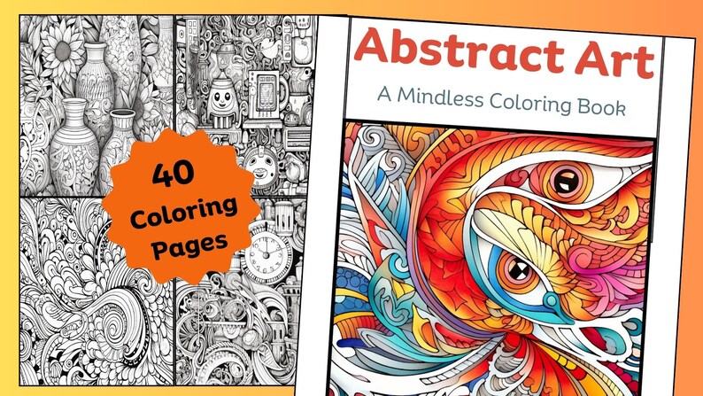 Abstract Art Coloring Book - Etsy