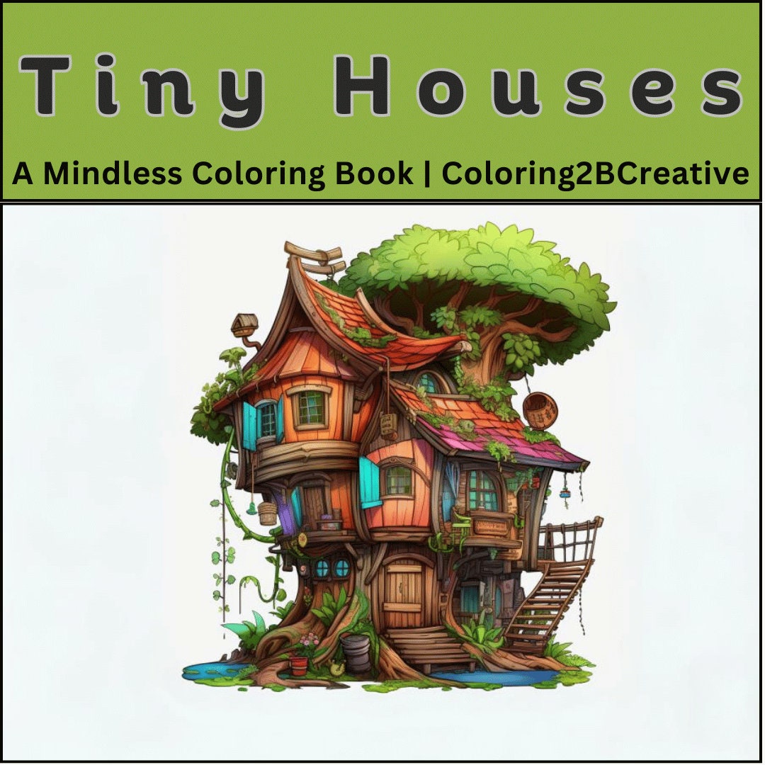 Tiny Houses Coloring Book - Etsy