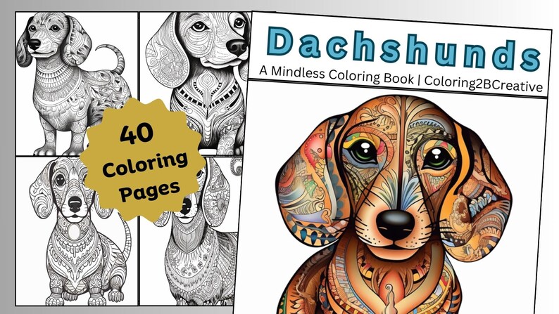 Dachshunds Coloring Book - Etsy