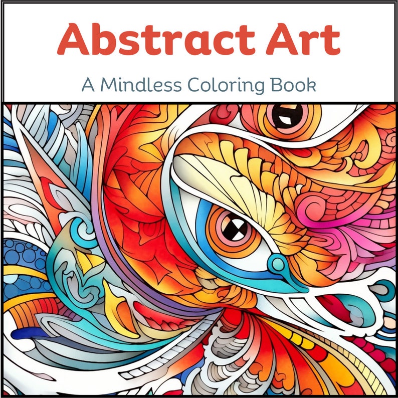 Abstract Art Coloring Book - Etsy