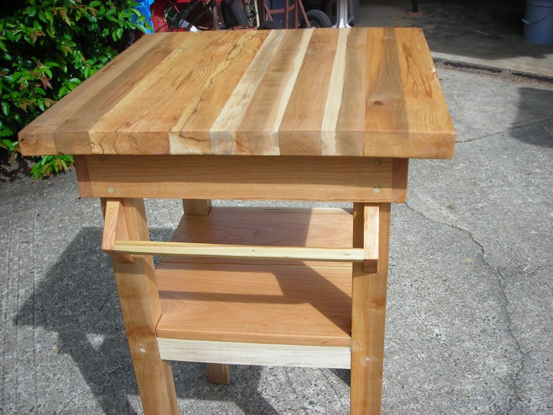 Maple Kitchen Butcher Block Island/cart. Prep Table, Serving Table ...