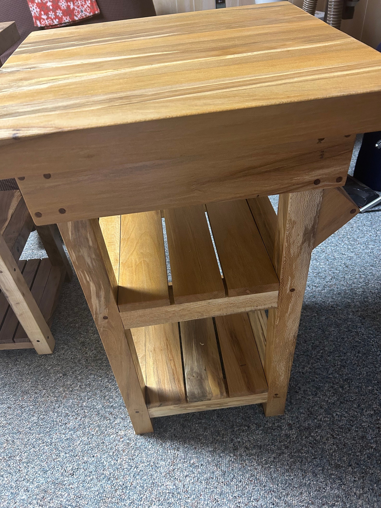 Sycamore Butcher Block Rolling Kitchen Cart With 2 Shelves. This ...