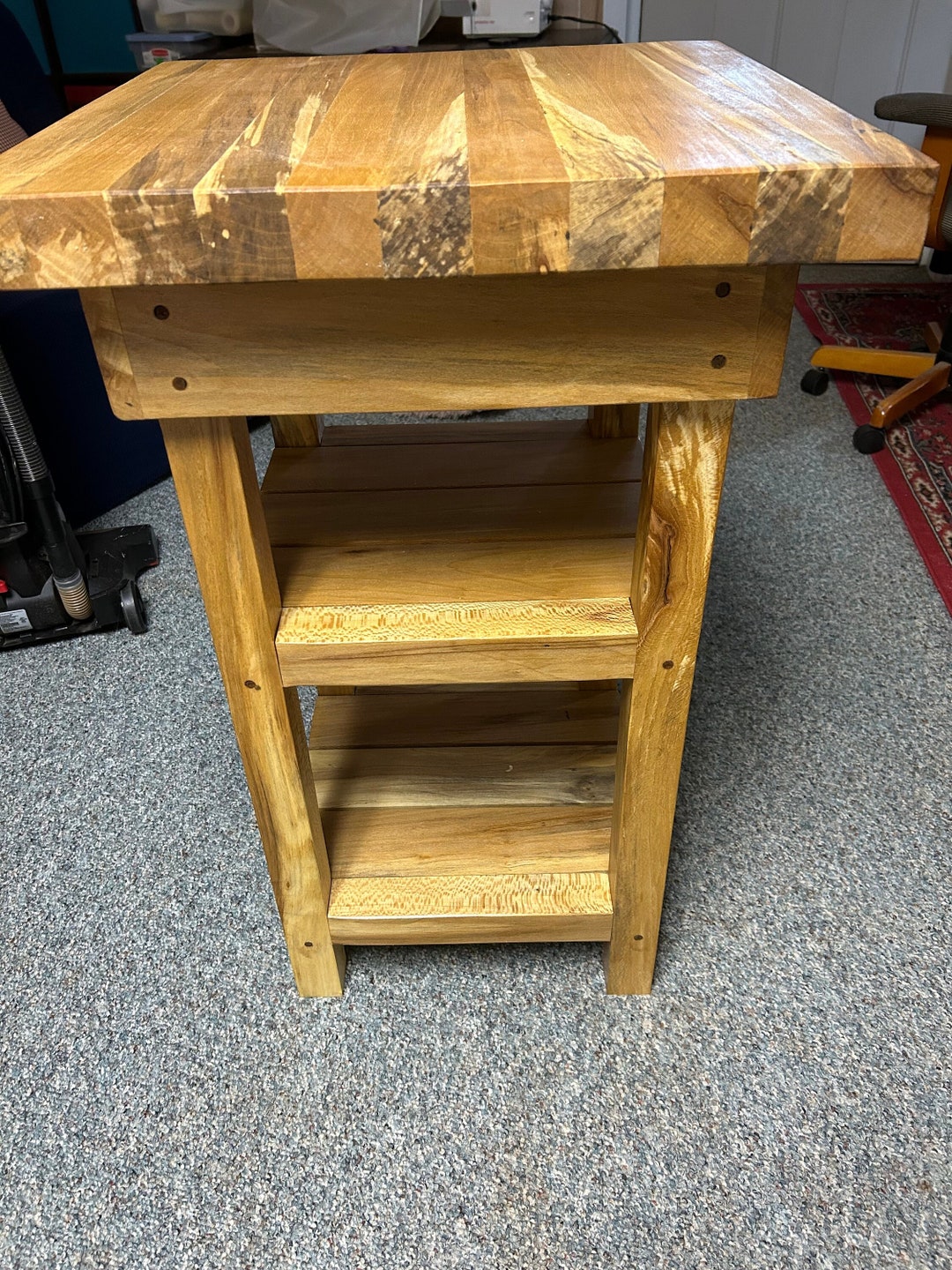 Sycamore Butcher Block Rolling Kitchen Cart With Shelves - Etsy