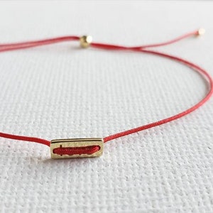 Red Cord Bracelet Adjustable Red Cord String Sterling Silver - Etsy