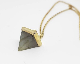 Gold Pyramid Necklace - Etsy