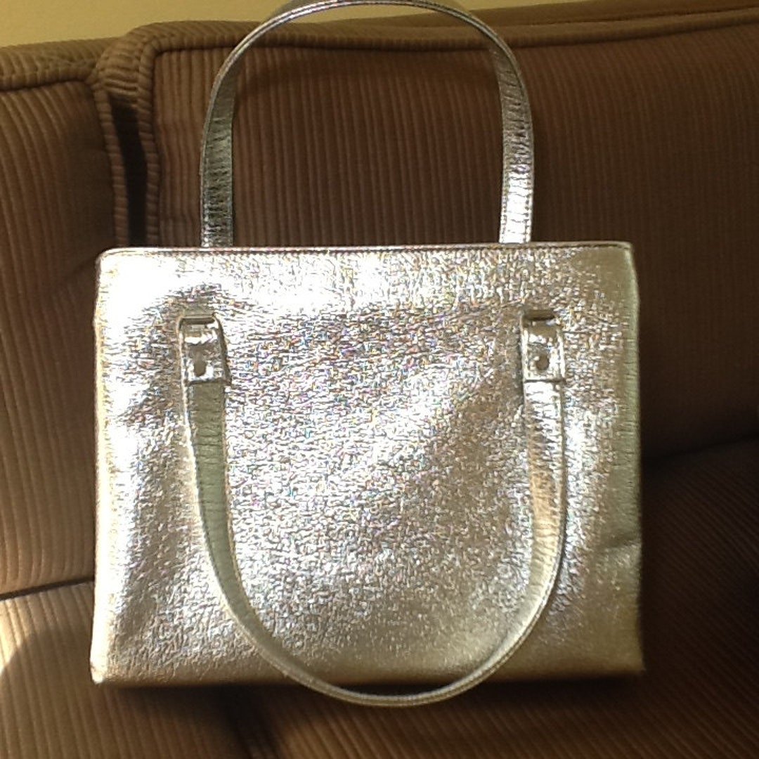 Vintage Vinyl Metallic Purse,vinyl Handbag,rockabilly, Gold Handbag ...