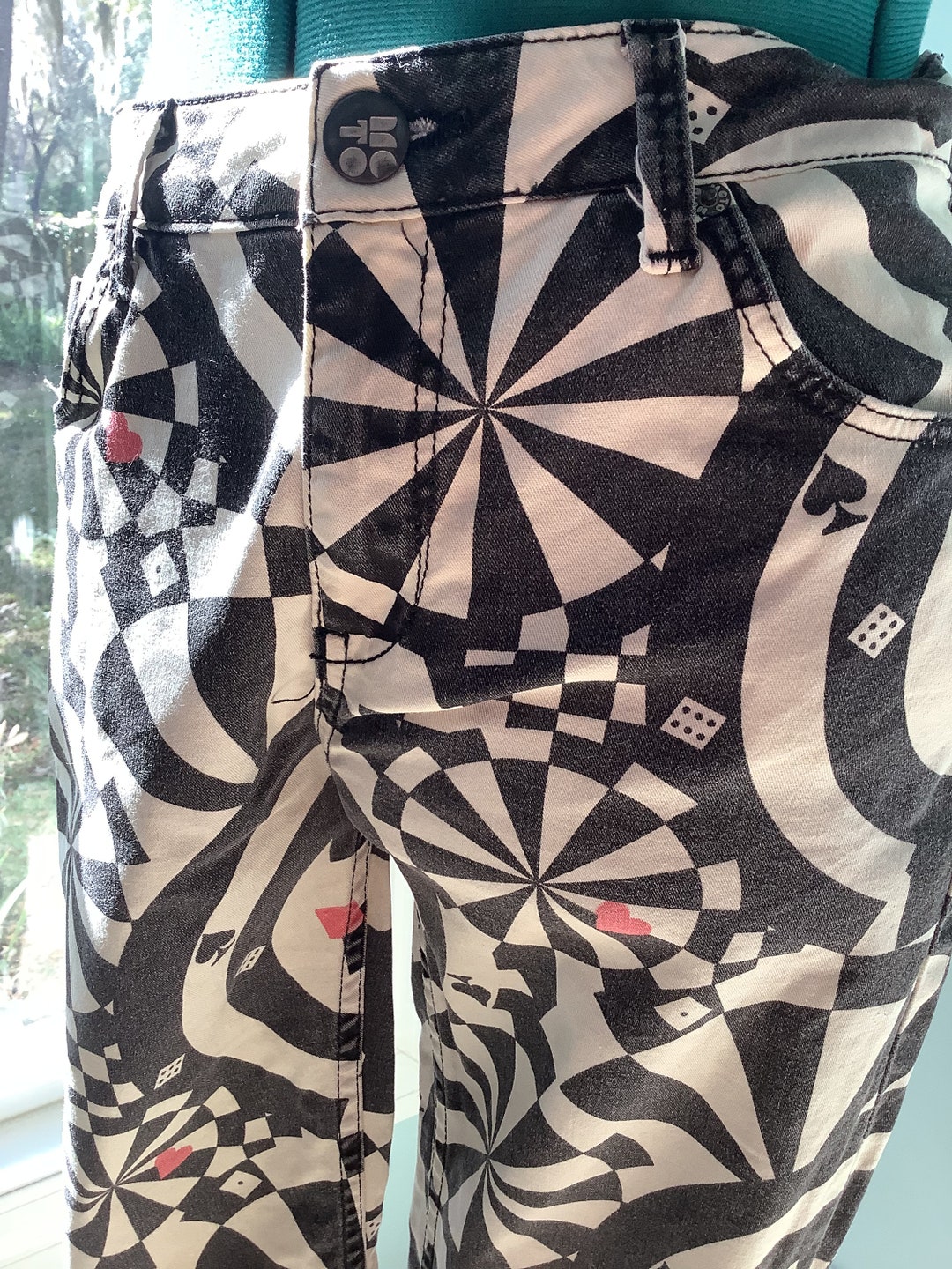 Vintage 90s Jeans,sz 29, Lasvegas Spinner Wheel and Dice Jeans,rocker ...