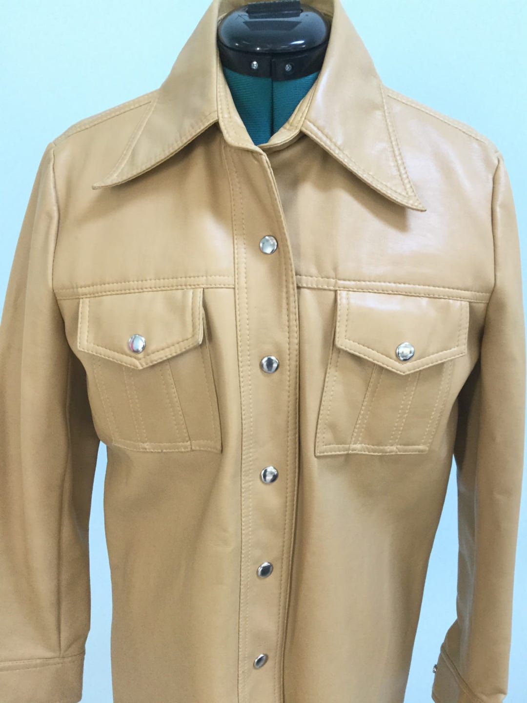 Vintage 70’s Vinyl Jacket,sz L ,vinyl Jean Jacket,"donn Kenny,plastic ...