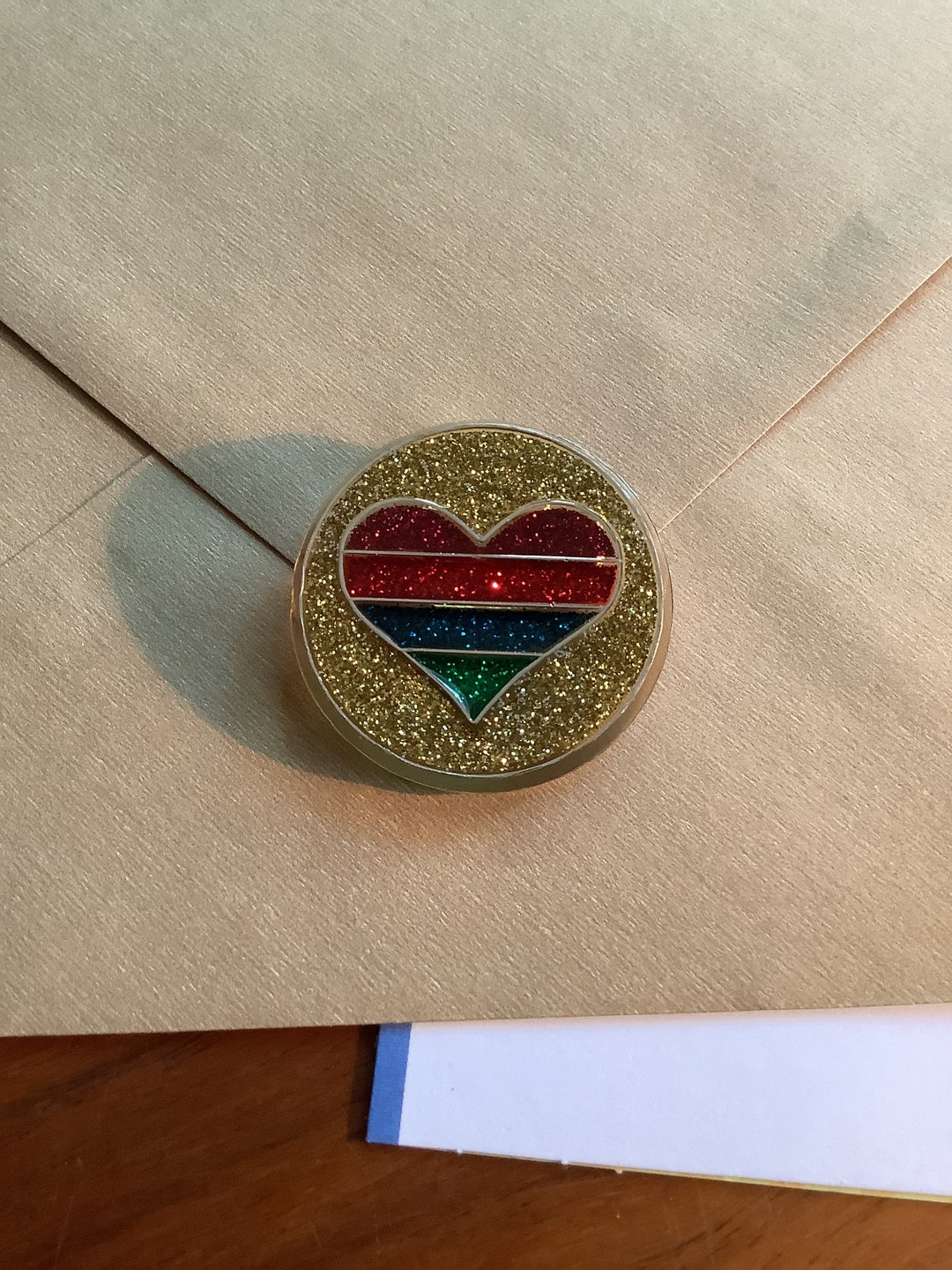 80’s Rainbow Heart Pin,glider Gold Rainbow Heart Brooche - Etsy