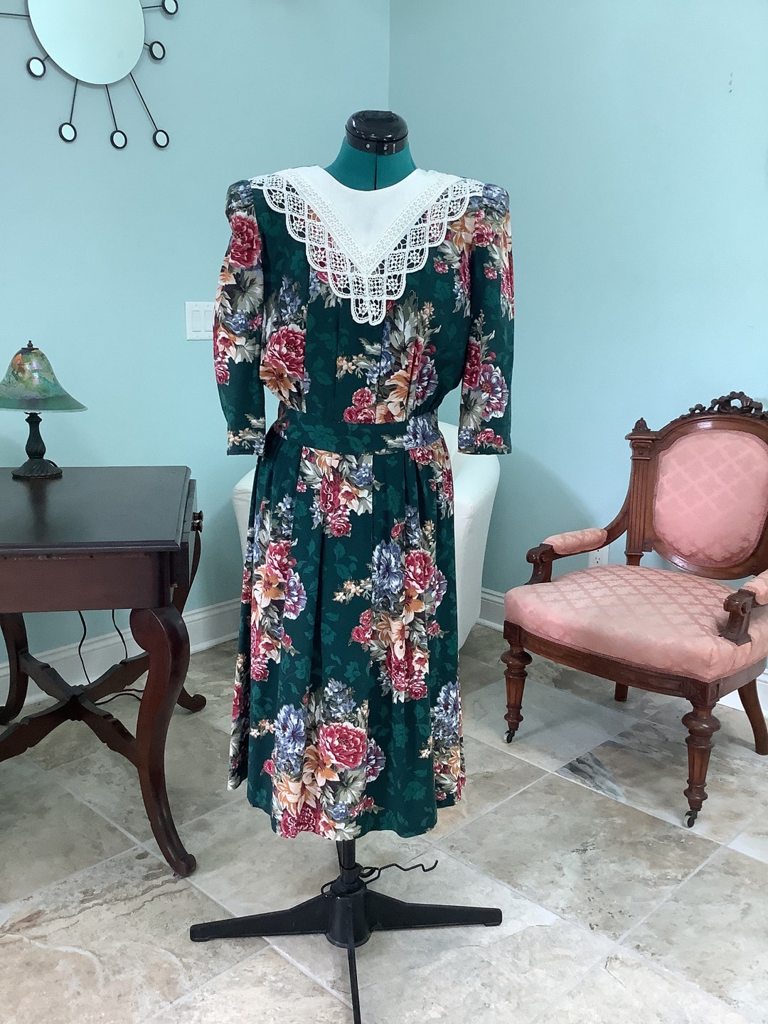Vintage Pilgram Collar Dress,sz12, Miss Dorby, 80’s Dresses, 90’s Large ...
