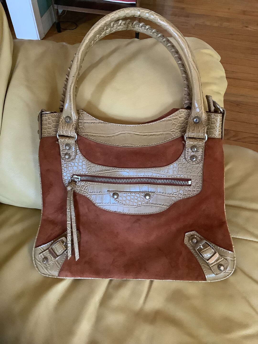 Vintage 70s Ultra Suede Shoulder Purse,vinyl and Ultra Suede Handbag ...