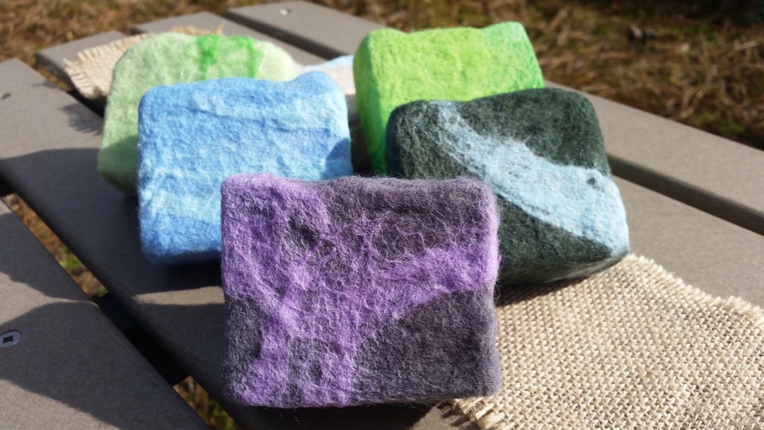 Felted Soap / 100% Merino Wool Soap / Soap in a Sweater / Loufah Soap ...