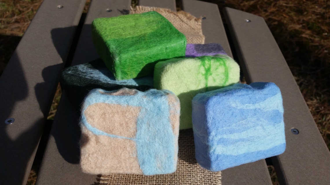 Felted Soap / 100% Merino Wool Soap / Soap in a Sweater / | Etsy