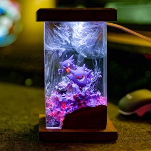 Poke.mon Ge.ngar Ghostly Trickster Epoxy Resin Lamp Spooky Anime ...