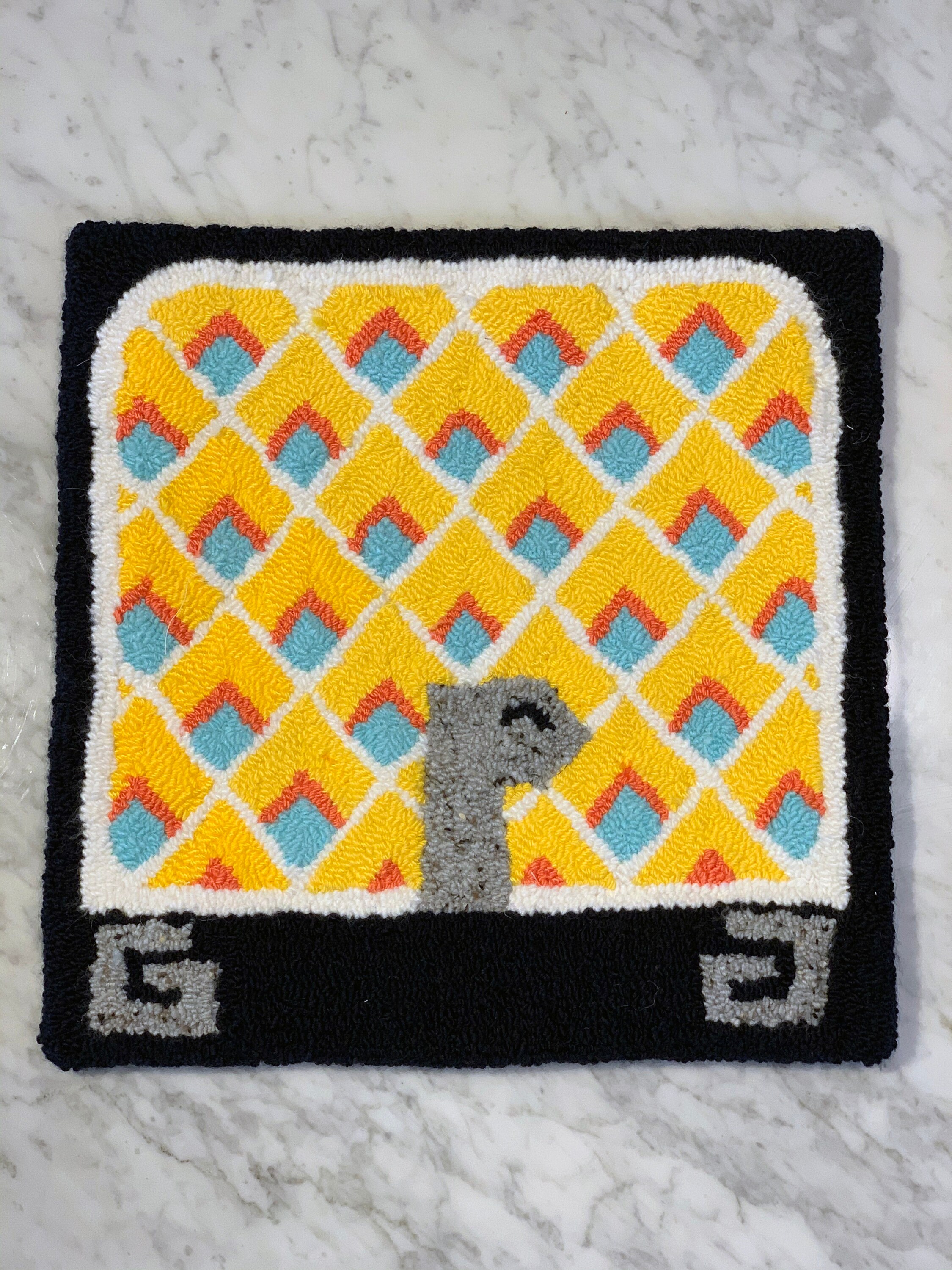 Graphic Turtle Punch Needle Pillow - Etsy
