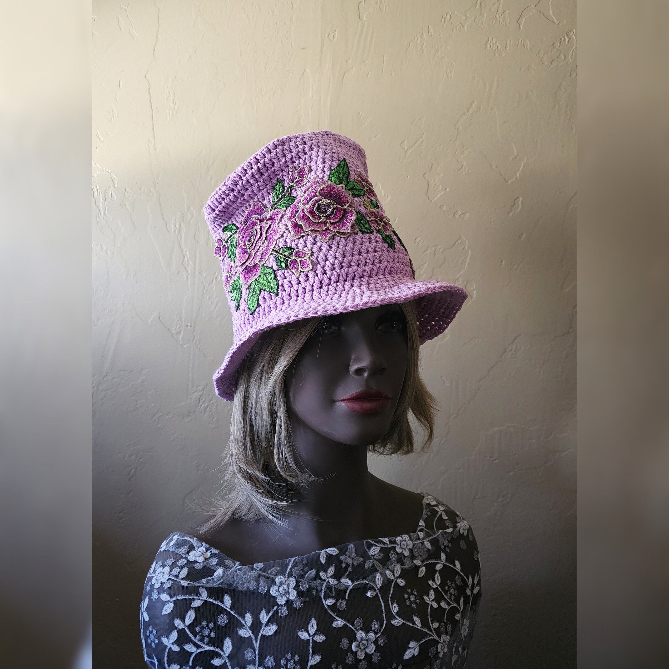 Purple Crochet Top Hat - Etsy