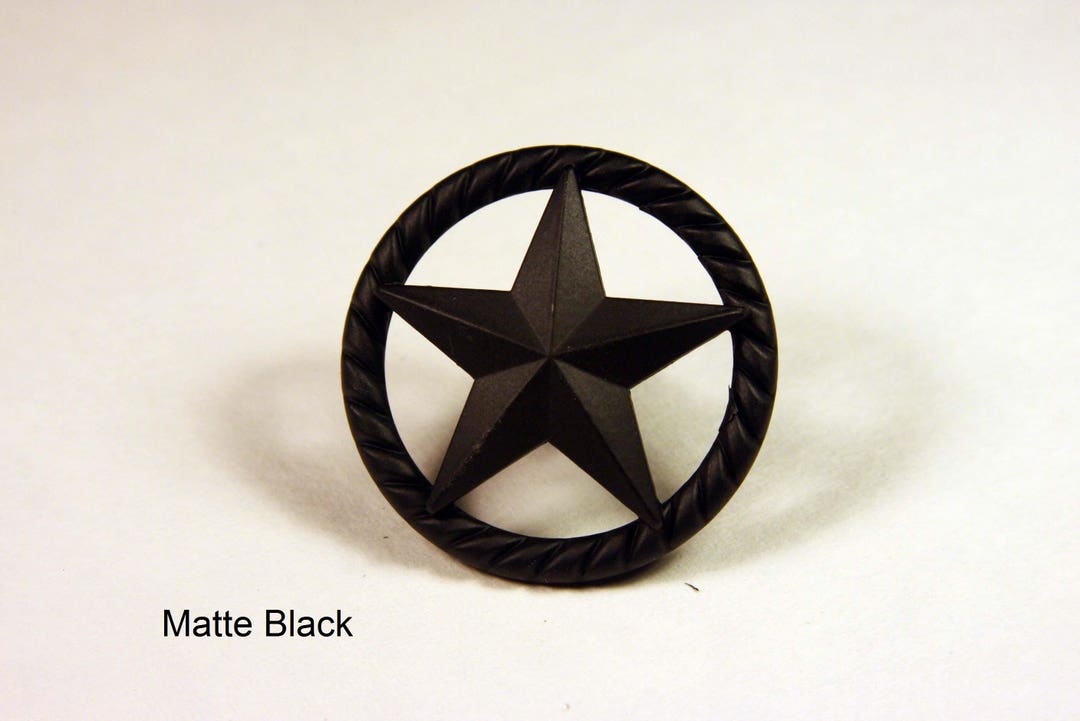 Western Style Raised Star Knob - Matte Black - Etsy