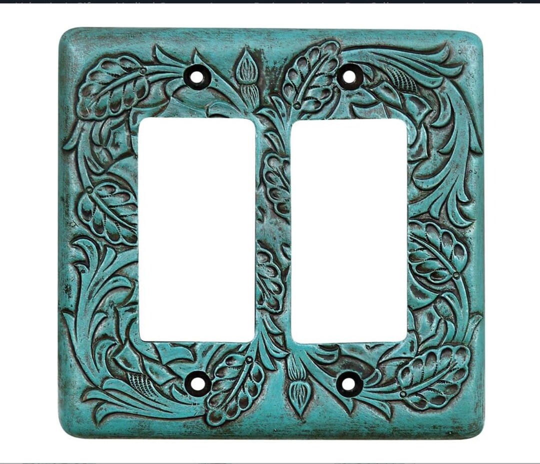 Western Switch Plate Cover RA4398 Double GFI, Tooled, Leather Look - Etsy