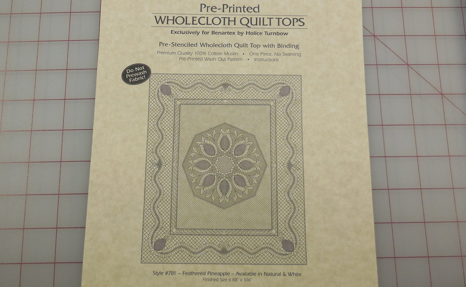 Feathered Pineapple Pre-Printed Wholecloth Quilt Kit 88 | Etsy