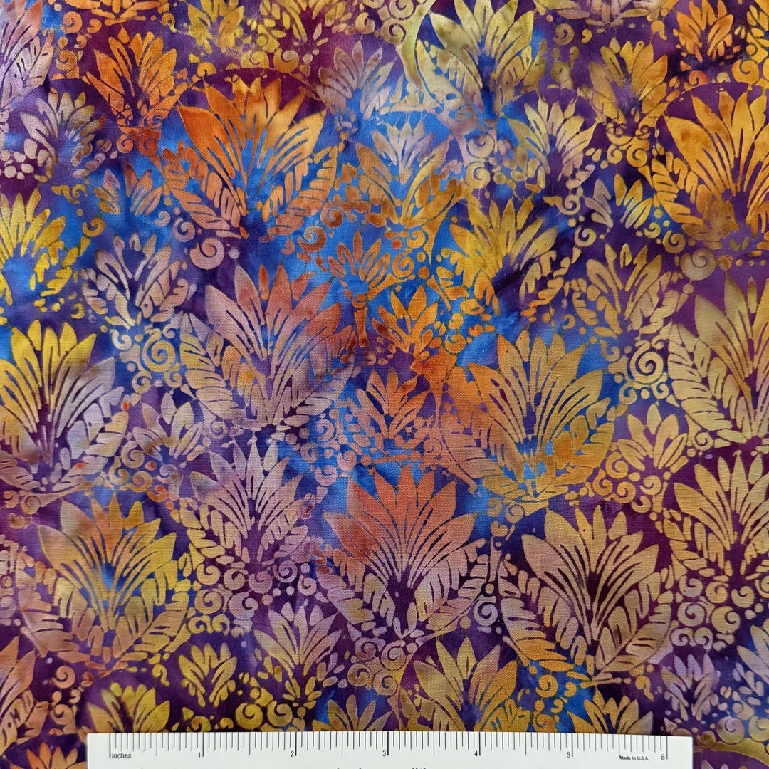 Island Batik Fabric ~ Garden Glory~ Circle Leaf Multi 512505850 - Etsy