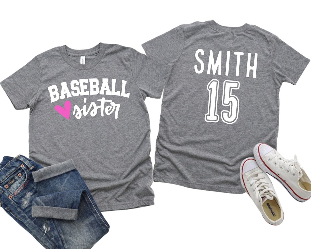 Baseball Sister T-shirt | Custom Baseball Sister Shirt | Personalized ...