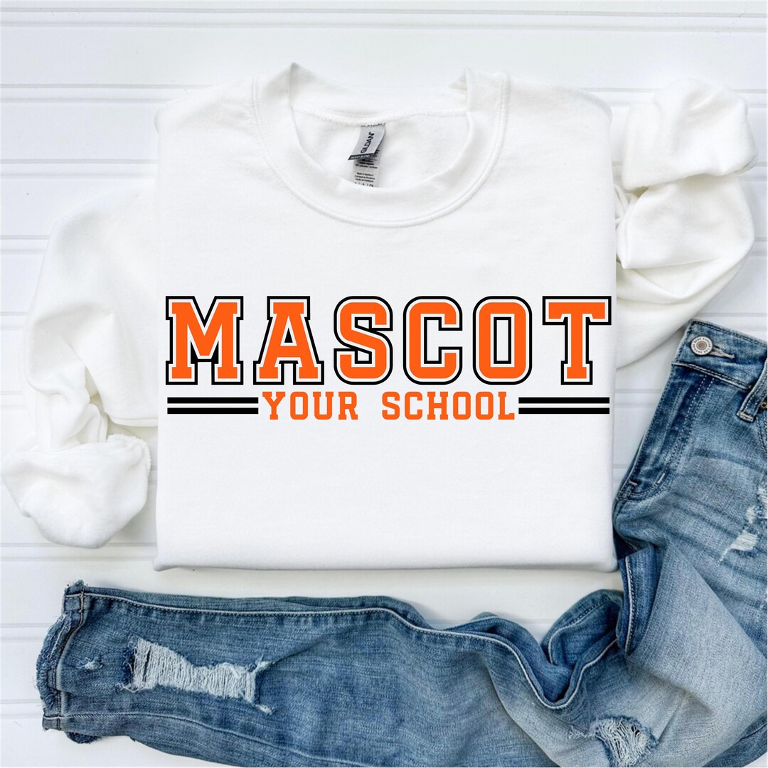 Custom Mascot School Crewneck Sweatshirt, Personalized School Name ...