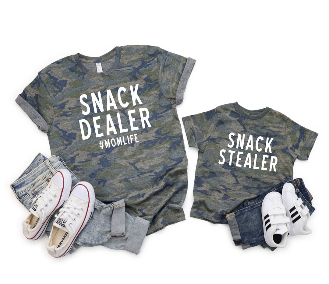 Snack Dealer Snack Stealer Camo Mom Shirt Mommy and Me Shirts momlife ...