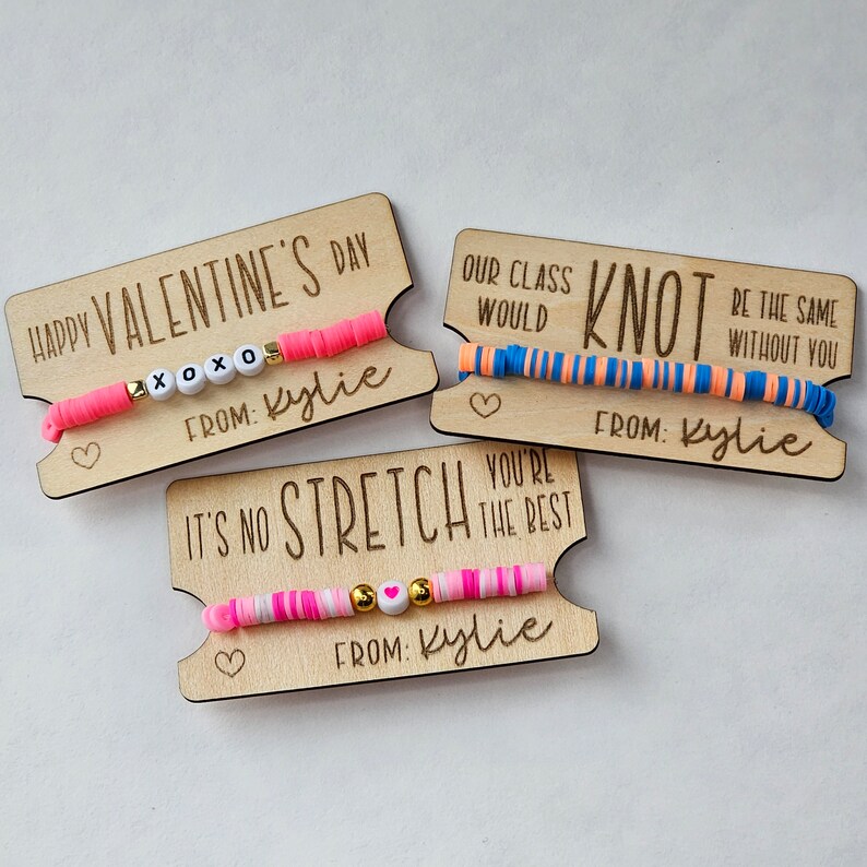 Friendship Bracelet Valentine Card - Candy Free Valentine - Class ...