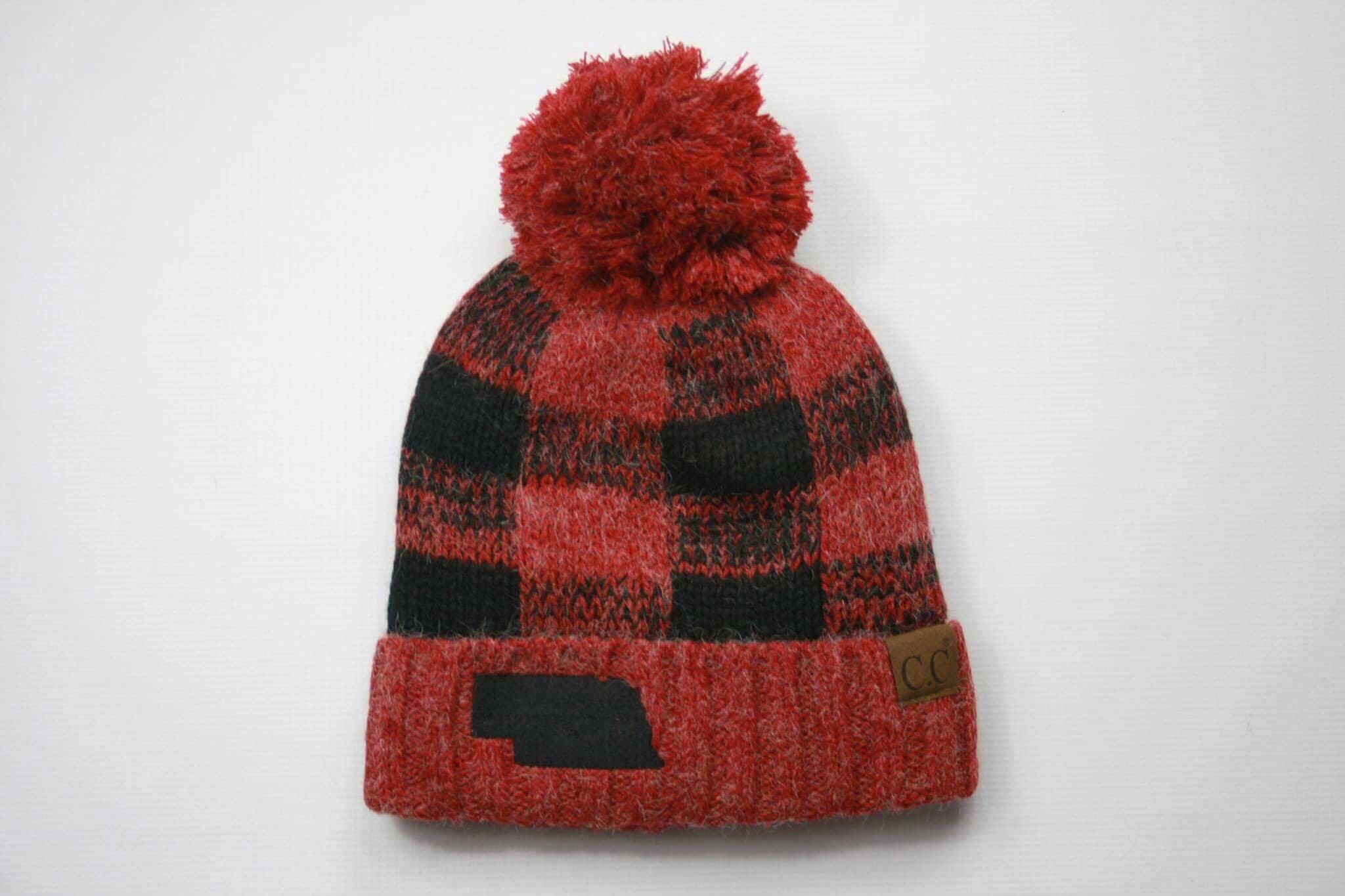 Buffalo Plaid Nebraska Beanie CC Beanie Nebraska Hat Huskers