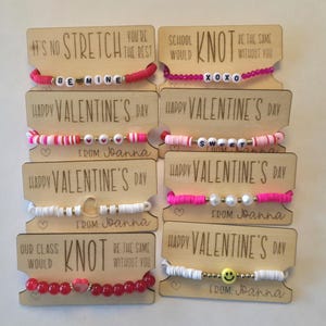 Friendship Bracelet Valentine Card - Candy Free Valentine - Class ...