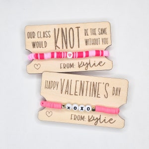 Friendship Bracelet Valentine Card - Candy Free Valentine - Class ...