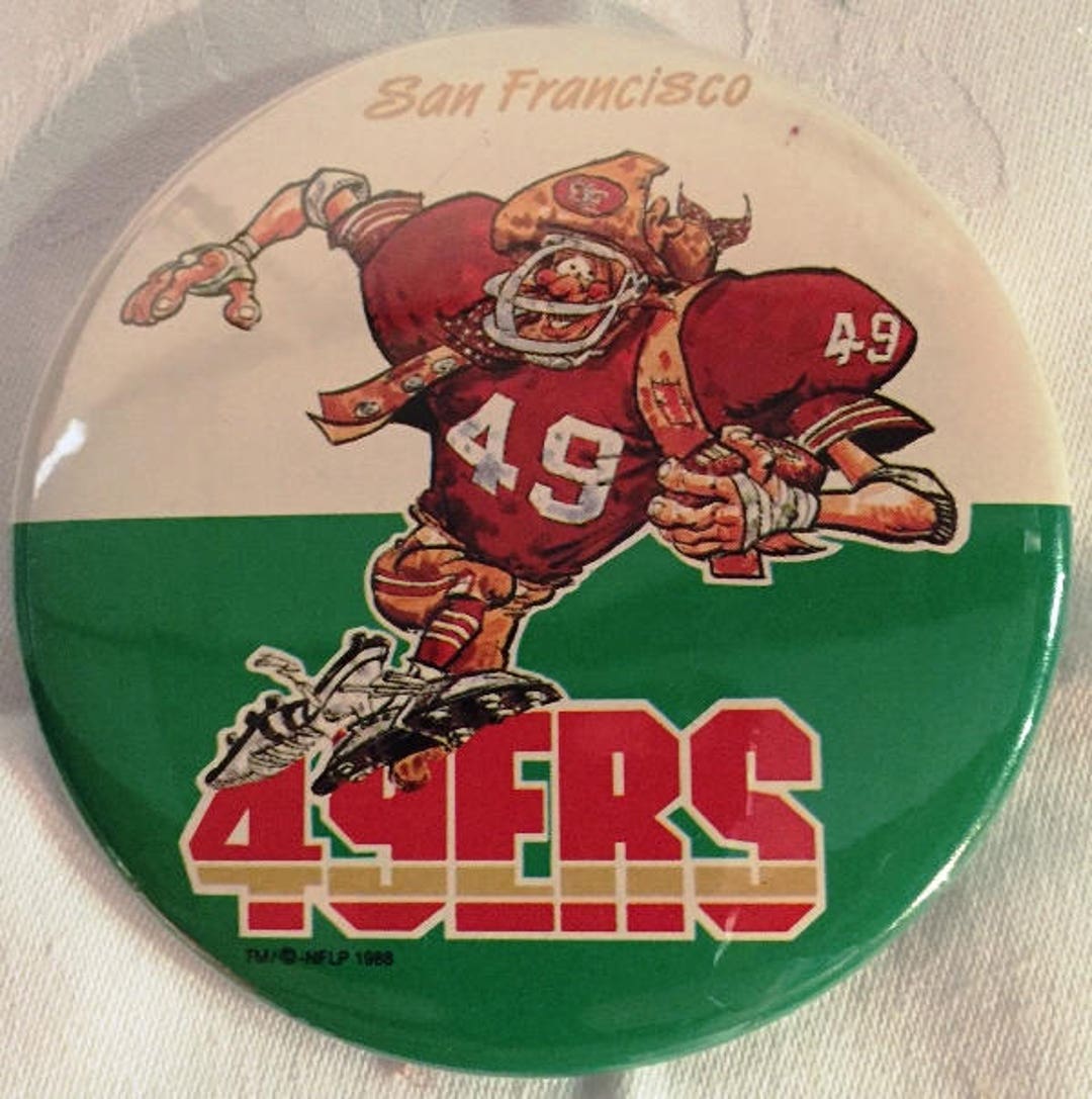 Vintage NFL San Francisco 49ers Cartoon Illustration Pin 1988 EC - Etsy