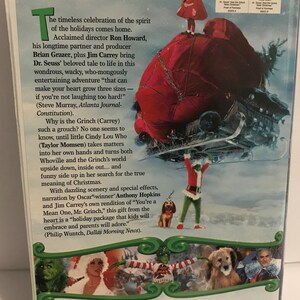 Vintage Dr Seuss How the Grinch Stole Christmas VHS Movie Jim Carrey ...