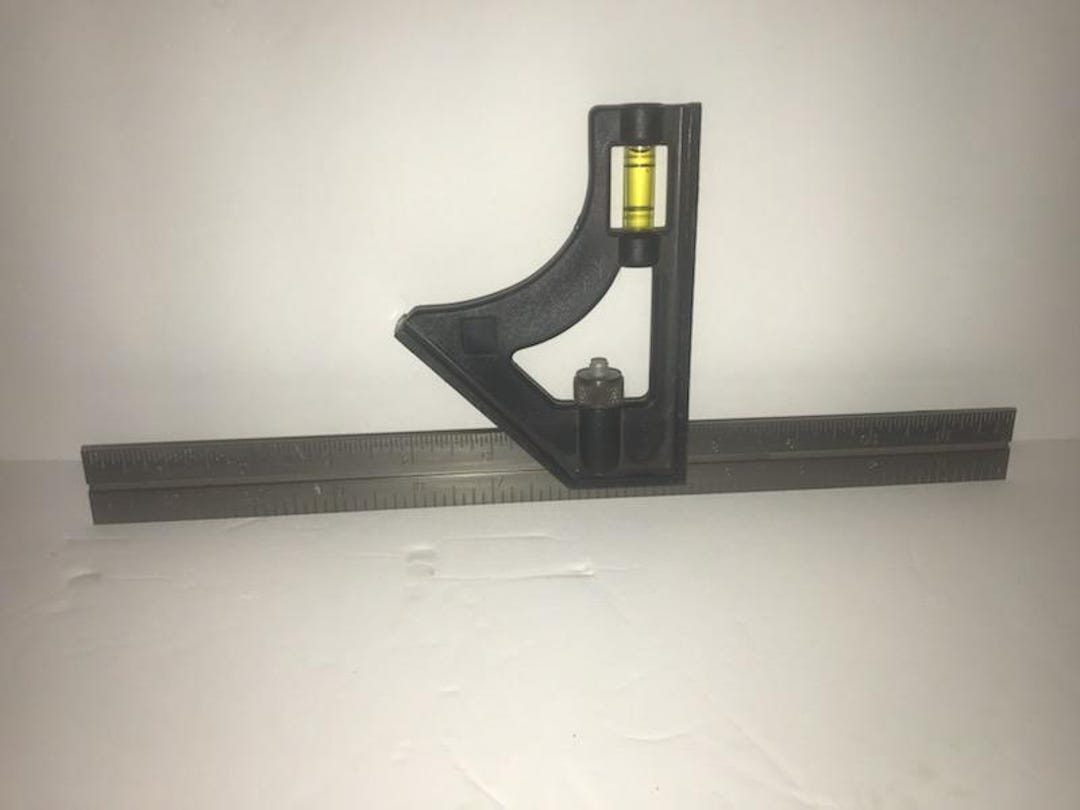 Vintage Johnson Stainless Steel Ruler With Locking T and Level Bubble ...