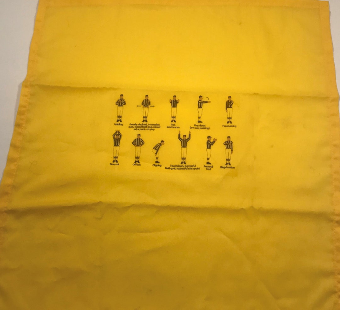 Vintage Handmade Nylon Referee Penalty Flag Napkins Set of 6 Excellent ...
